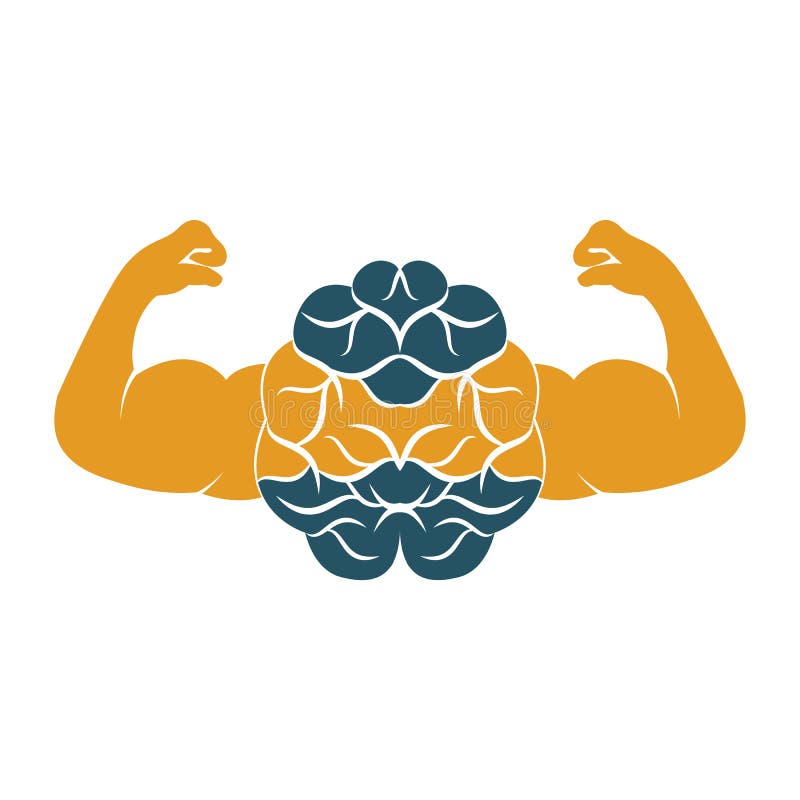 Strong Brain Vector Logo Design Stock Vector - Illustration of icon ...