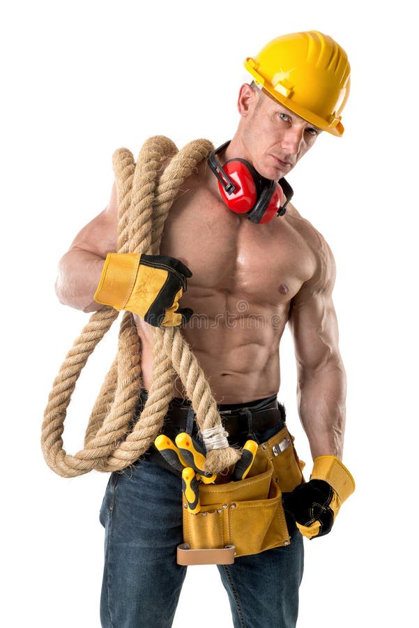 Powerful Construction Worker Stock Photo - Image of carpenter ...