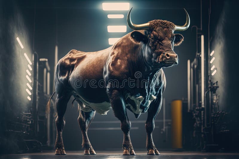 Strong Bull in Studio. Generative AI Stock Illustration - Illustration ...