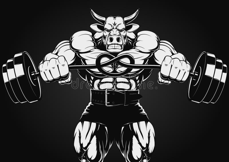 Strong bull stock vector. Illustration of cartoons, body - 46274490