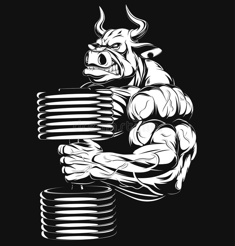Strong bull cartoon stock vector. Illustration of mammal - 30903700