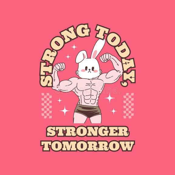 A Vector Cartoon Illustration Strong Rabbit Bunny Gym Stock Vector ...