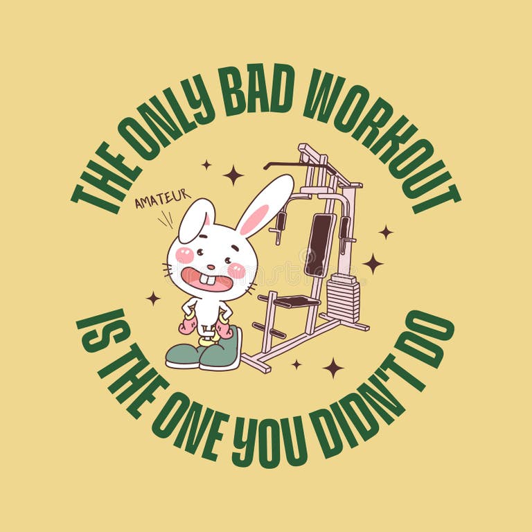 A Vector Cartoon Illustration Strong Rabbit Bunny Gym Stock Vector ...