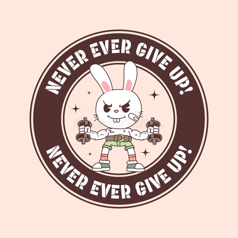 A Vector Cartoon Illustration Strong Rabbit Bunny Gym Stock Vector ...