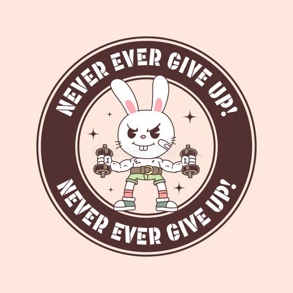 A Vector Cartoon Illustration Strong Rabbit Bunny Gym Stock Vector ...