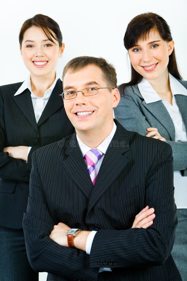 Leader and her team stock photo. Image of group, modern - 18738330