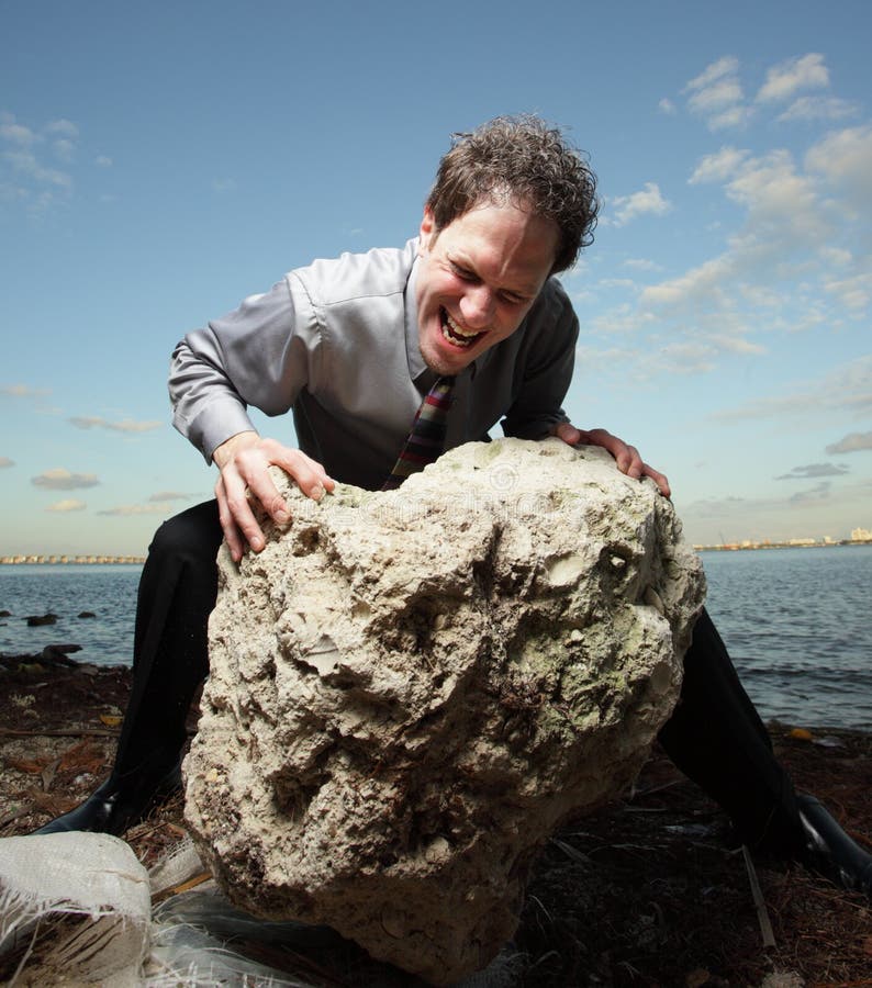 Man Lifting Big Rock Stock Photos - Free & Royalty-Free Stock Photos ...