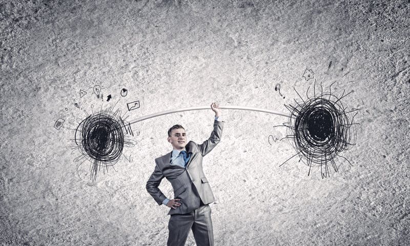 Strong businessman stock photo. Image of barbell, business - 44970940
