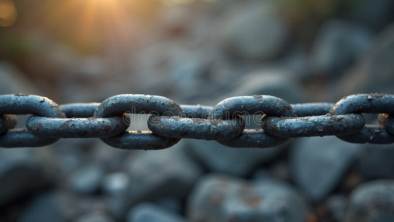 Strong Chain Against Rugged Terrain Symbolizing Unity Stock ...