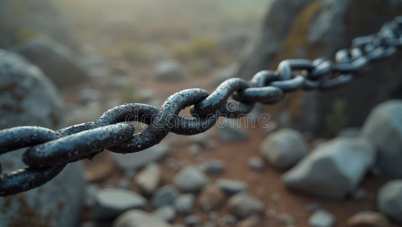 Strong Chain Against Rugged Terrain Symbolizing Unity Stock ...