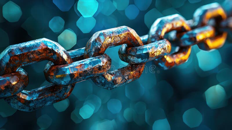 Strong Chain Links with Metallic Texture and Vibrant Colors Stock Image ...