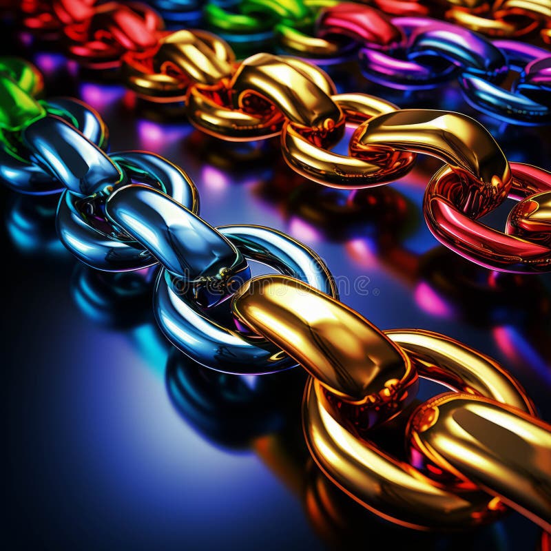 A Strong Chain Made Up of Diverse Links and Multiple Colors Stock ...