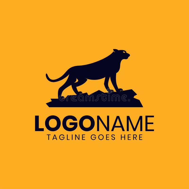 An Strong Cheetah Standing Logo Design Stock Vector - Illustration of ...