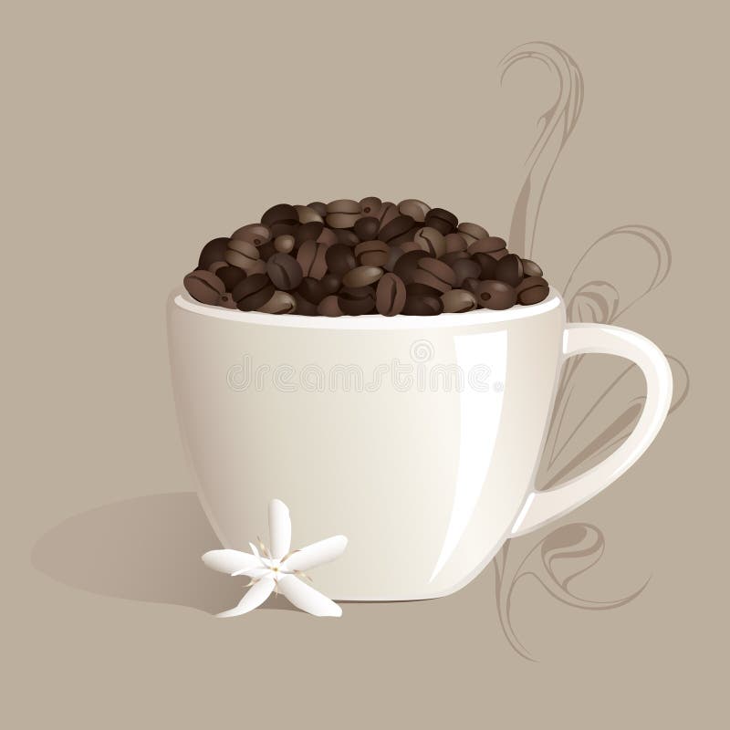 Strong Coffee stock vector. Illustration of blossom, drink - 25265458