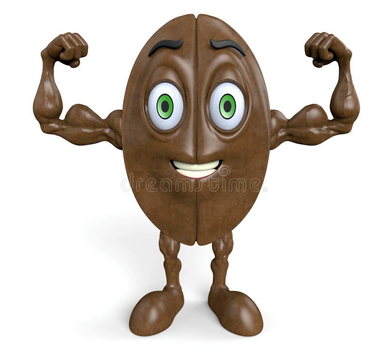 Crazy coffee bean stock illustration. Illustration of coffee - 25579649