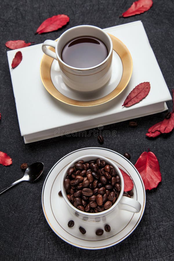 Strong Coffee and Coffee Beans Stock Photo - Image of cappuccinos, food ...