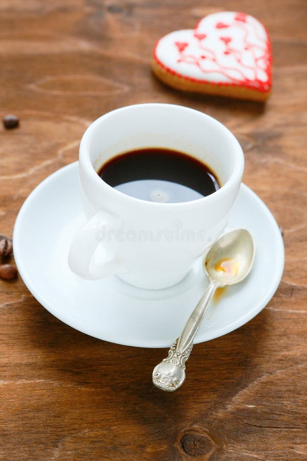 Strong Coffee in a White Cup Stock Image - Image of espresso, snack ...