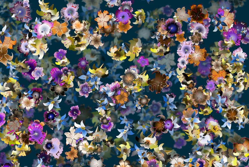 Strong Colors Spatial Floral Background Stock Image - Image of artistic ...