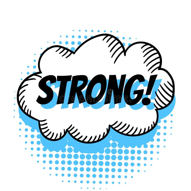 Strong Comic Speech Bubble. Vector Cartoon Stock Vector - Illustration ...
