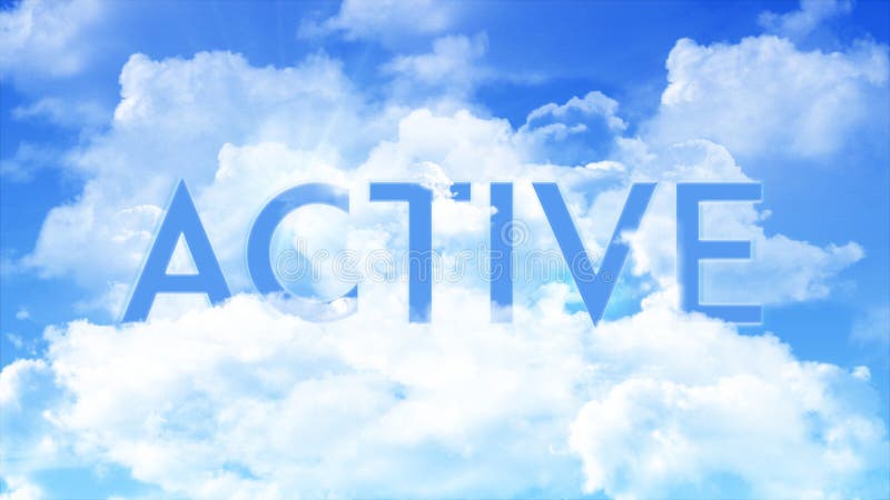 Word ACTIVE in the Clouds, Blue Sky Colors Stock Illustration ...