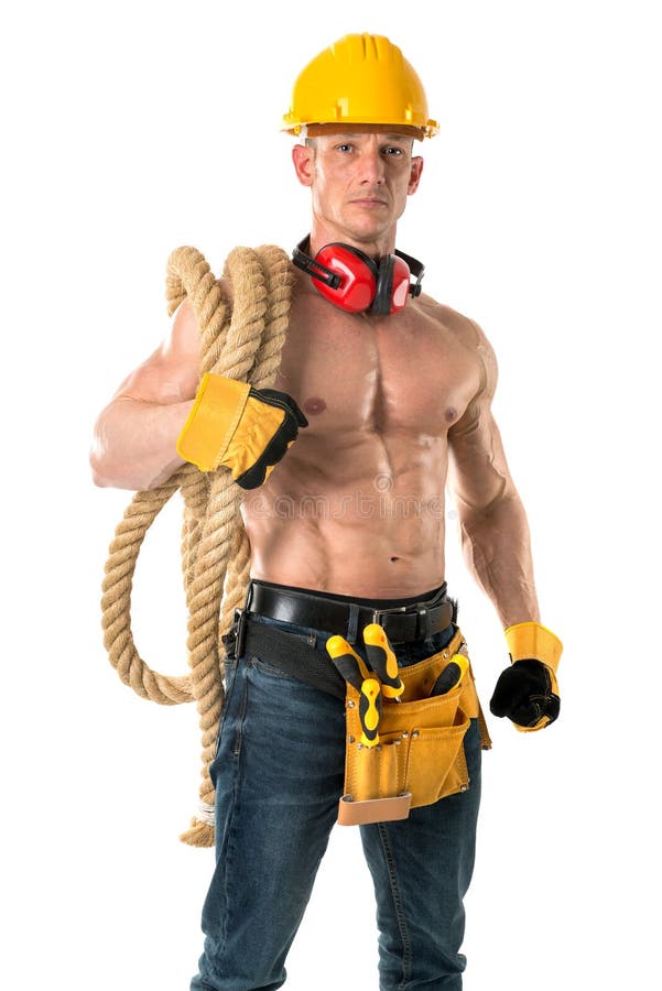 Strong Construction Workers Stock Image - Image of fashionable, model ...