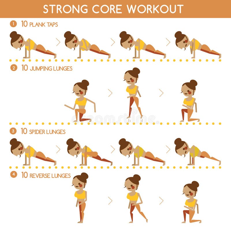 Strong core workout stock vector. Illustration of instructor - 51233163