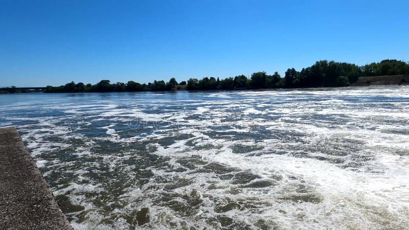 Strong Current in the Danube River after Opening the Overflow at a Lock ...