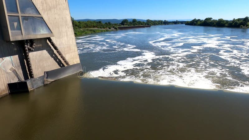 Strong Current in the Danube River after Opening the Overflow at a Lock ...