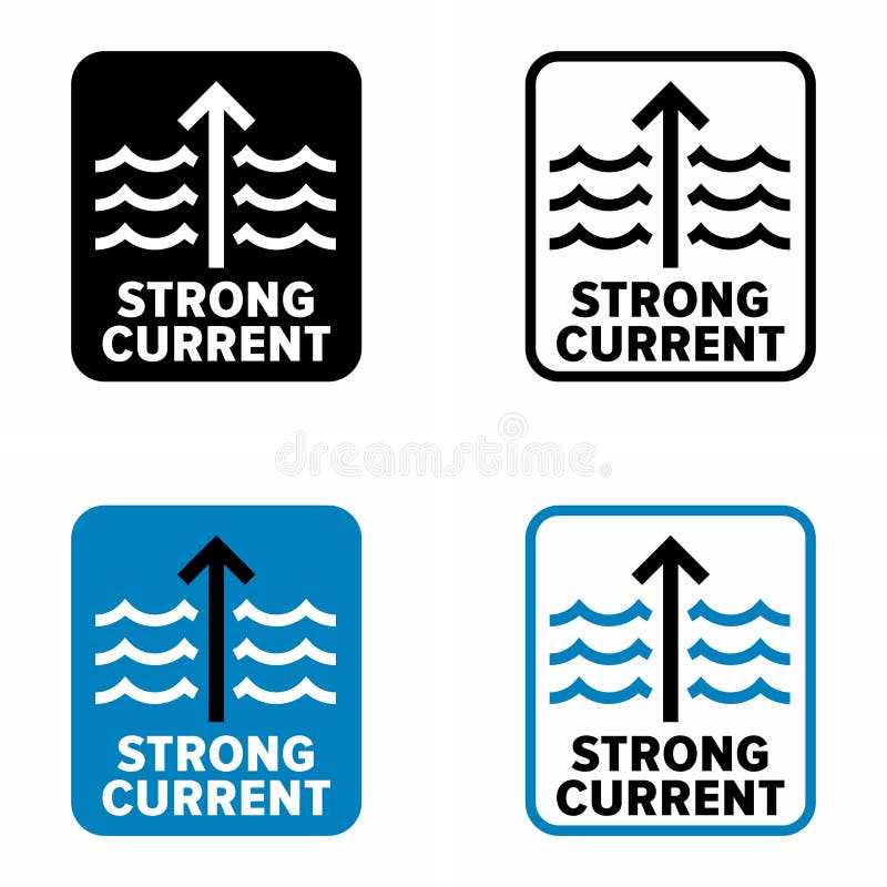 Strong Currents, Warning Sign for Swimmers. Stock Vector - Illustration ...