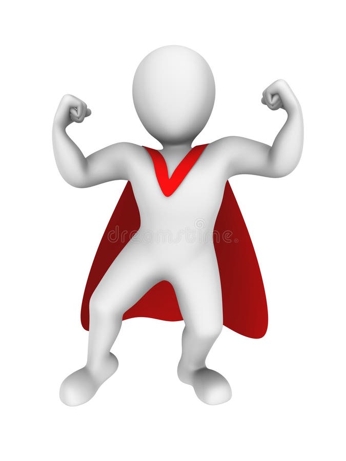 Strong 3d super man stock illustration. Illustration of cape - 69326922