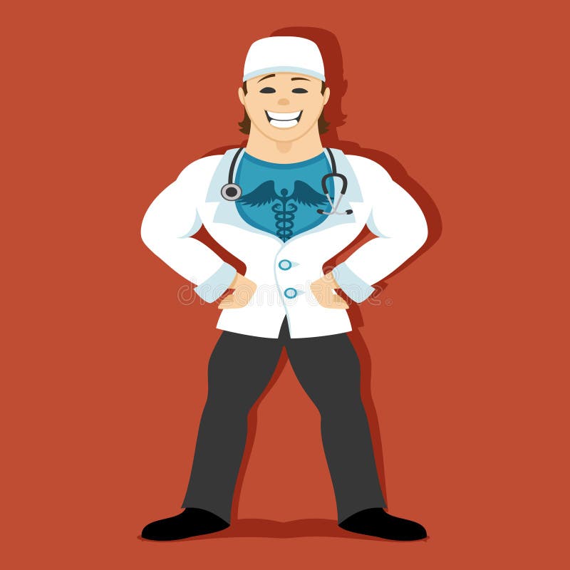 Doctor Strong. Serious Powerful Physician. Vector Illustration Stock ...