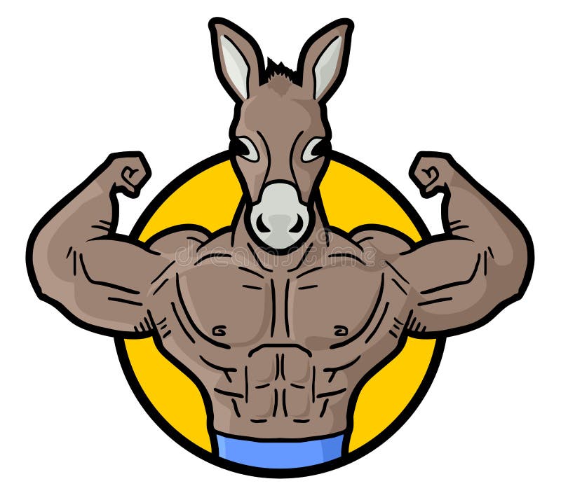 Strong donkey stock vector. Illustration of exercise - 43720022