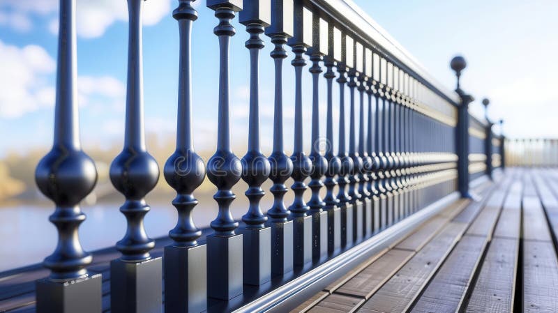 Strong and Durable Iron Railing. Industrial Texture Concept Stock Photo ...