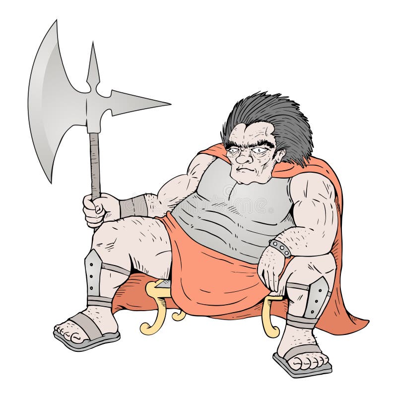 Strong emperor draw stock vector. Illustration of warrior - 269369039