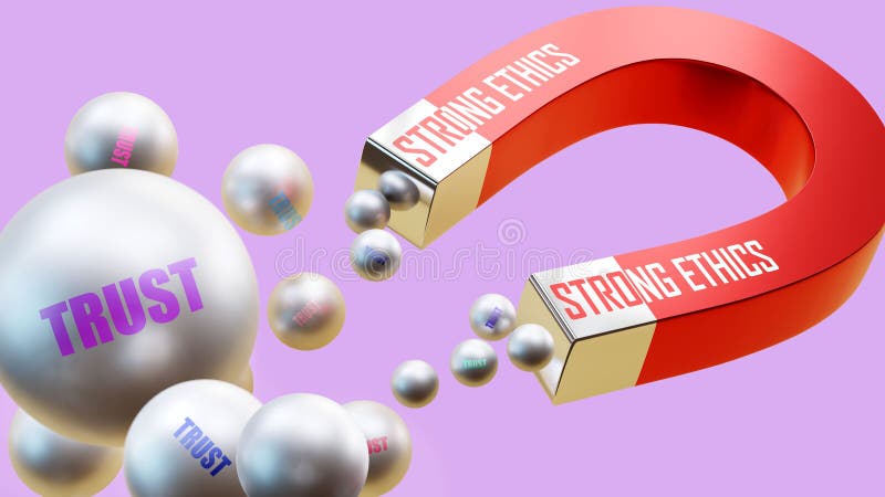Strong Ethics Which Attracts Trust. a Magnet Metaphor in Which Strong ...