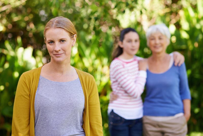 Strong Family Bonds. Three Generations of Family Women Standing ...