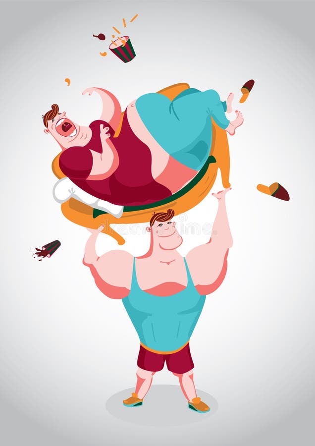 Strong and fat men stock vector. Illustration of build - 65766499