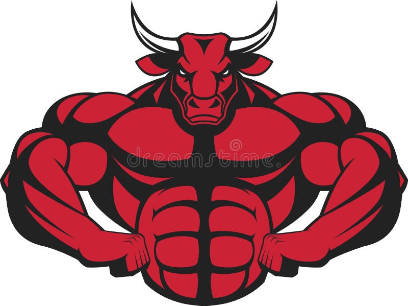 Bring it bull mascot stock vector. Illustration of character - 44595292