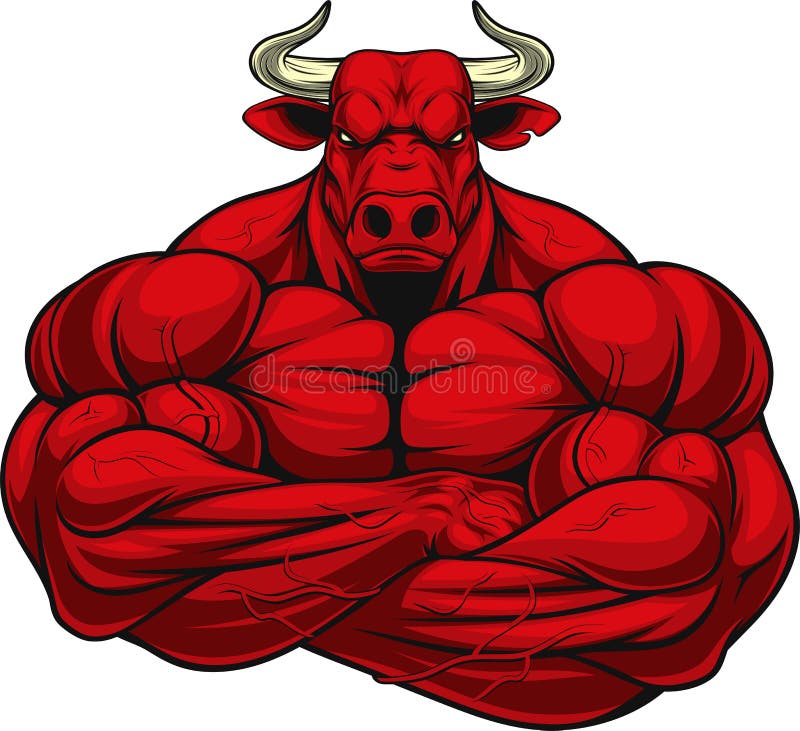 Strong ferocious bull stock vector. Illustration of bull - 89216508