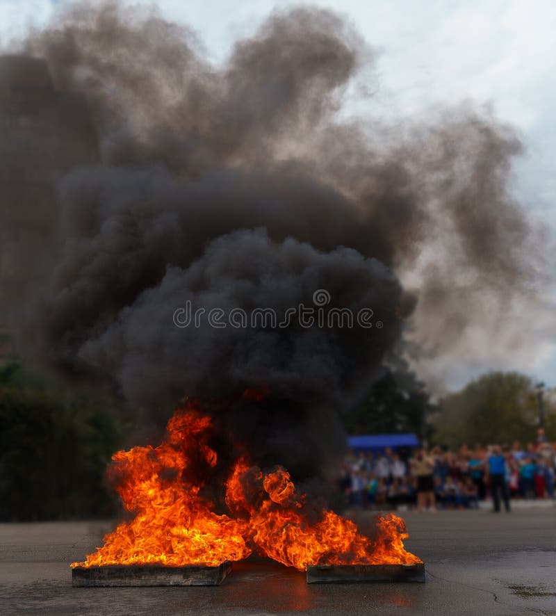 Strong Fire on the Demonstration Exercises of Firefighters in the City ...