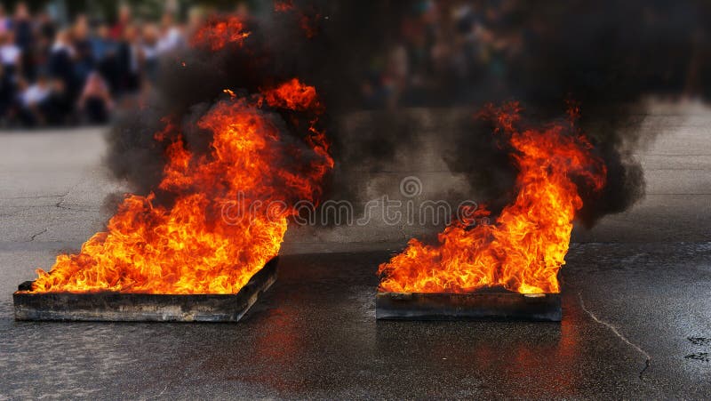 Strong Fire on the Demonstration Exercises of Firefighters in the City ...
