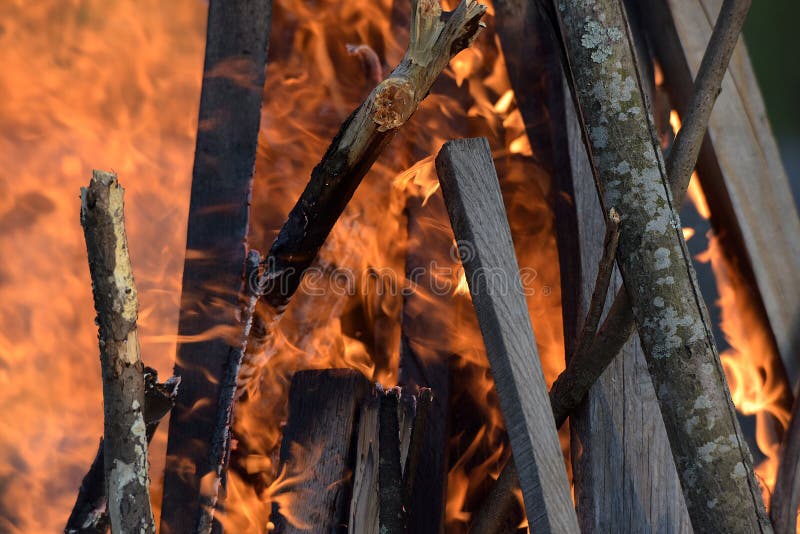 Strong fire flames stock image. Image of campfire, burning - 55728585