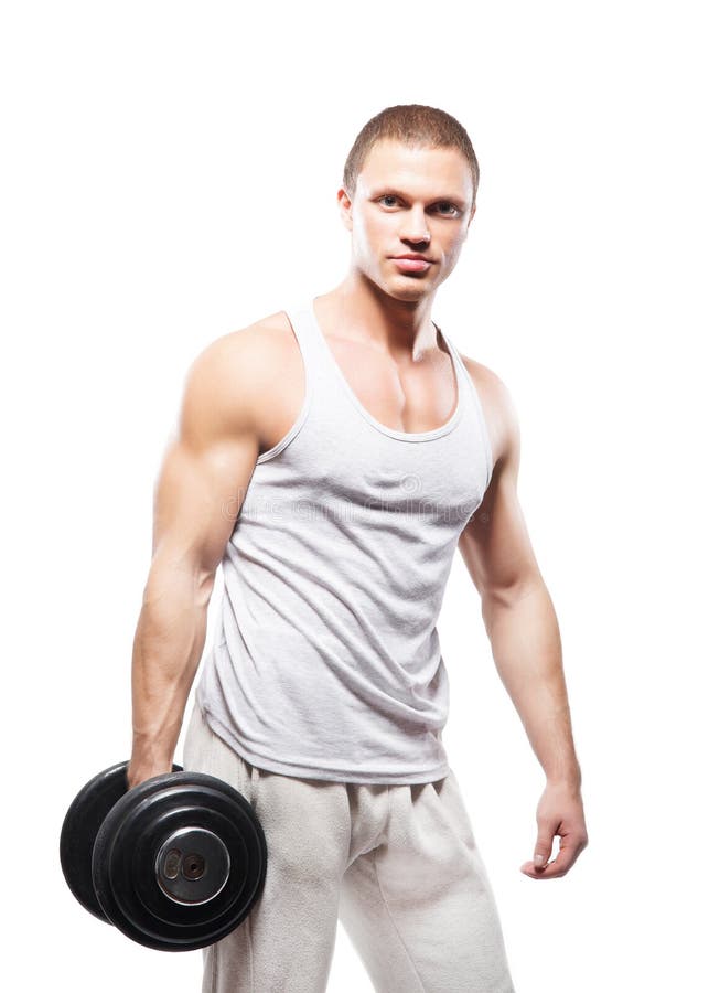 Strong, Fit and Sporty Bodybuilder Man Stock Image - Image of dumbbell ...