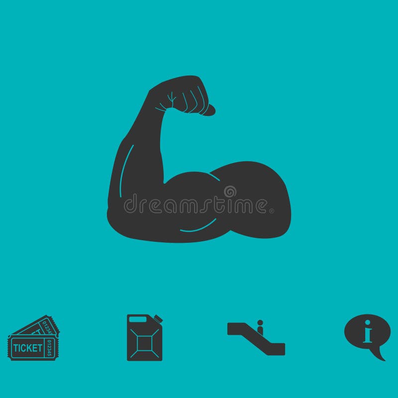 Strong flex arm icon flat stock vector. Illustration of hand - 137828656