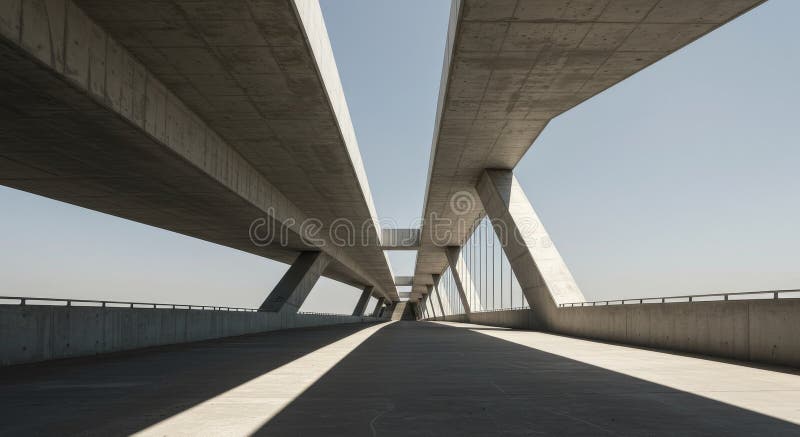 Strong Geometric Lines Concrete Bridge Architecture Modern Concrete ...