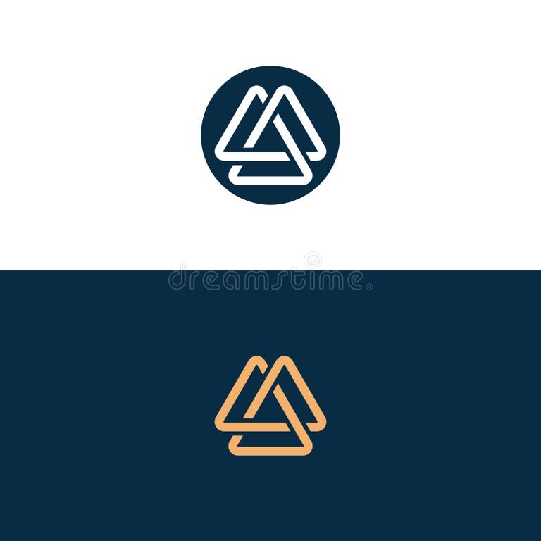 Strong Geometric Triangle Unique Logo Design. Three Sharp Pointed ...