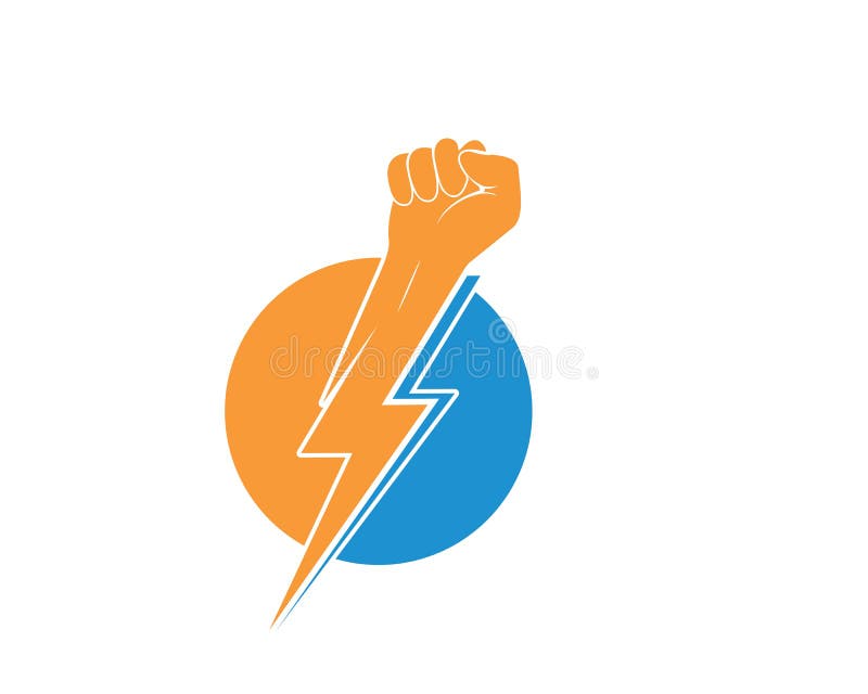 Strong Hand with Power Thunder Illustration Vector Stock Vector ...