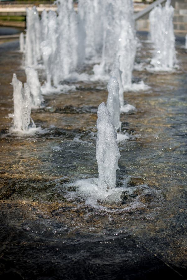 Strong Head of Water Jets from Fountain/water Shape on Fountain Stock ...