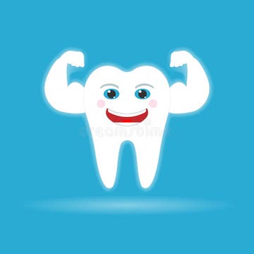 Strong healthy tooth. stock vector. Illustration of exercise - 91440411