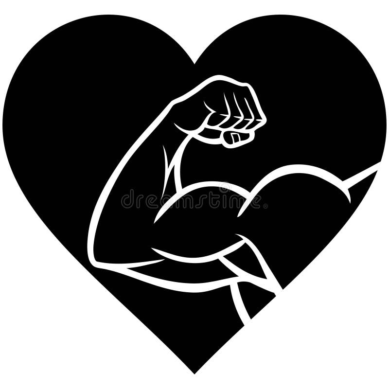 Heart with Strong Arms stock vector. Illustration of cartoon - 72943820